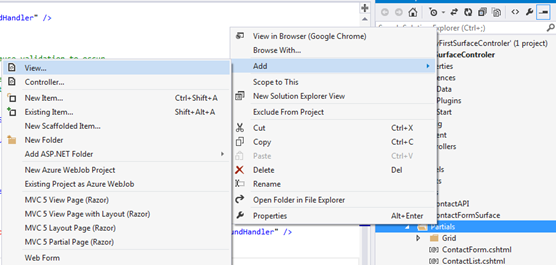 Create Partial View In Mvc In Aspnet And Integrate As A Reusable Component In Umbraco Cms To