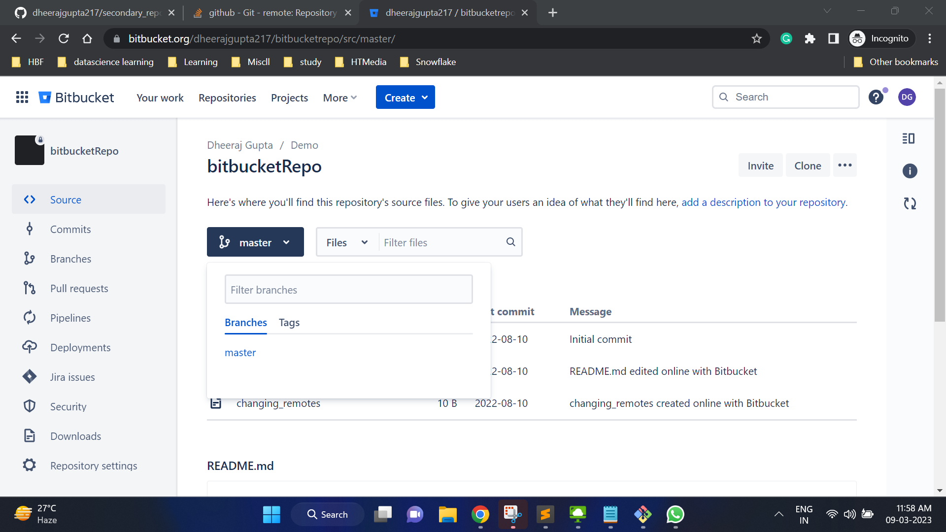 Git: Add multiple repositories(Bitbucket, Github) to the same project. | TO THE NEW Blog