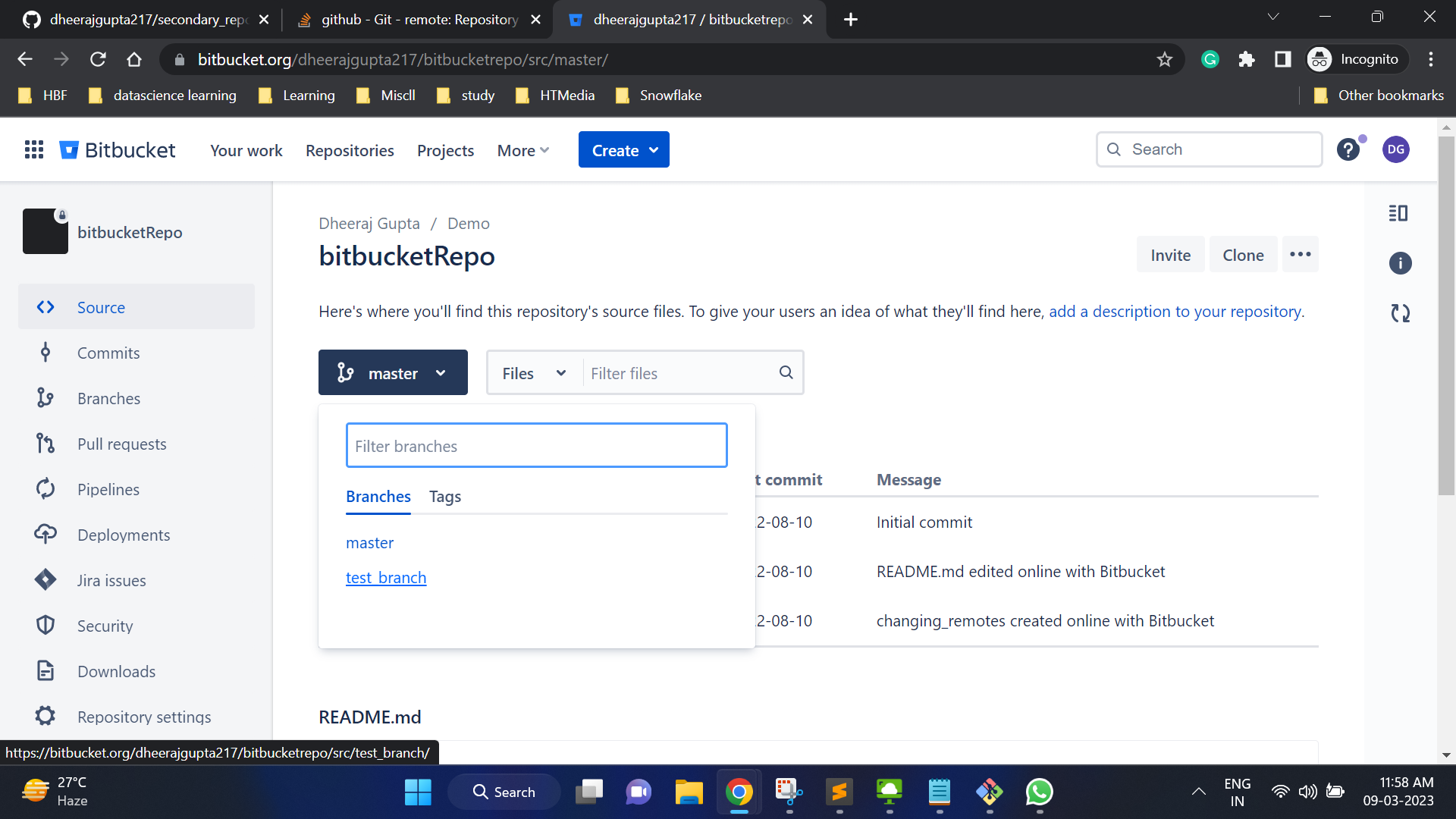 Git: Add multiple repositories(Bitbucket, Github) to the same project. | TO THE NEW Blog