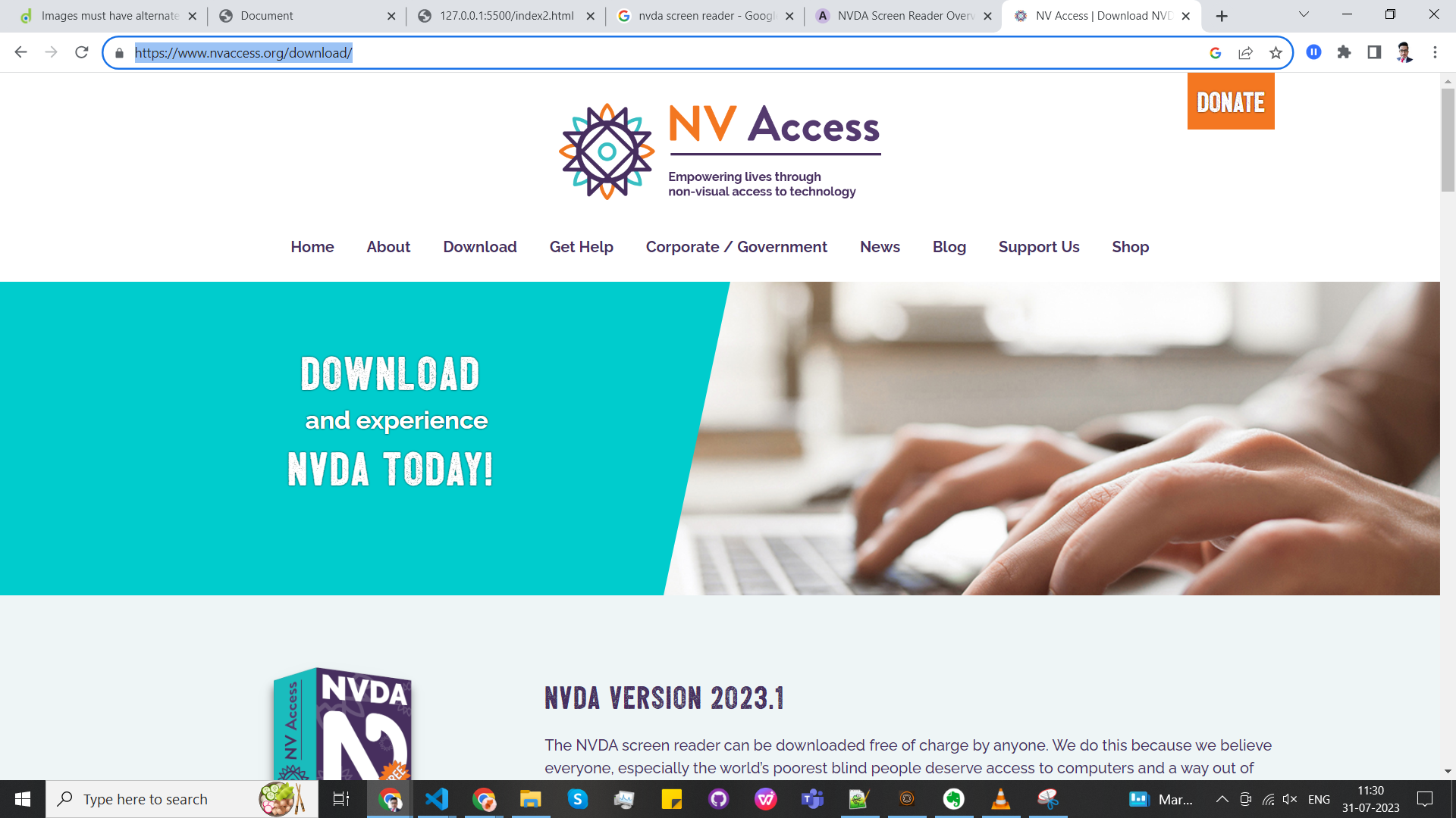 Part 4 Web Accessibility Nvda Screen Reader For Effective Debugging To The New Blog