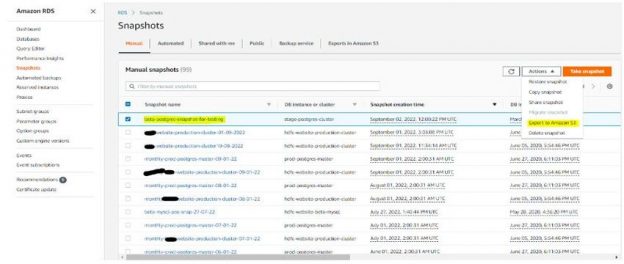 Snapshot Migration To S3 And Extract Data From Snapshot Using Athena 2122