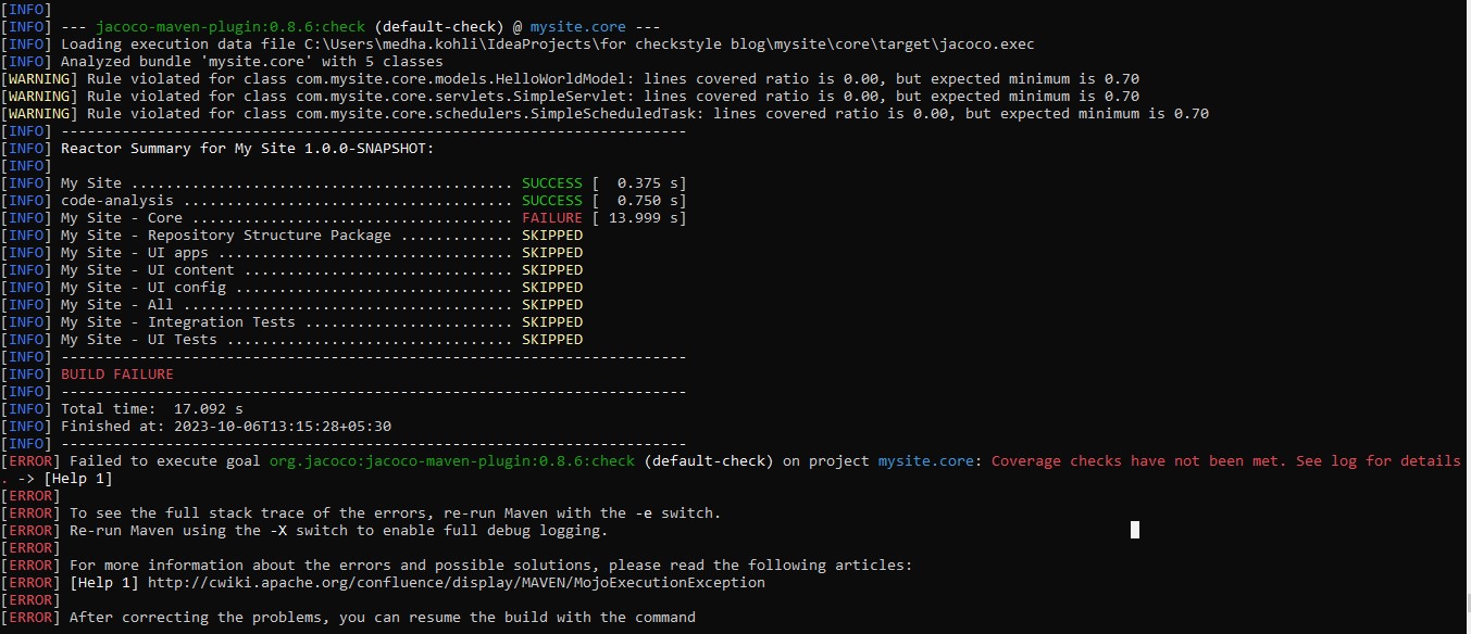 Integrating Check-style and code coverage plugin in AEM codebase | TO THE NEW Blog