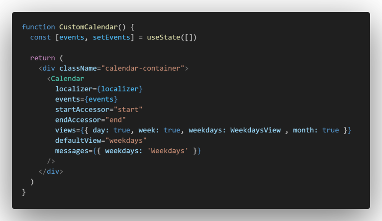 Creating a Custom Calendar View using React Big Calendar | TO THE NEW Blog